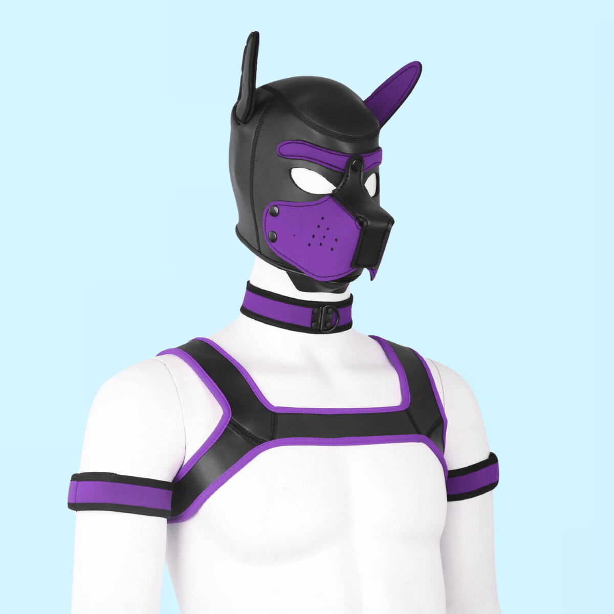 WOOF Alpha Purple Pup Hood Harness Set | Bold Pup Play Gear – Xpress ...